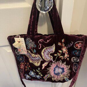 Johnny Was | Bags | Johnny Was Pacifica Quilted Velvet Tote Bag In ...